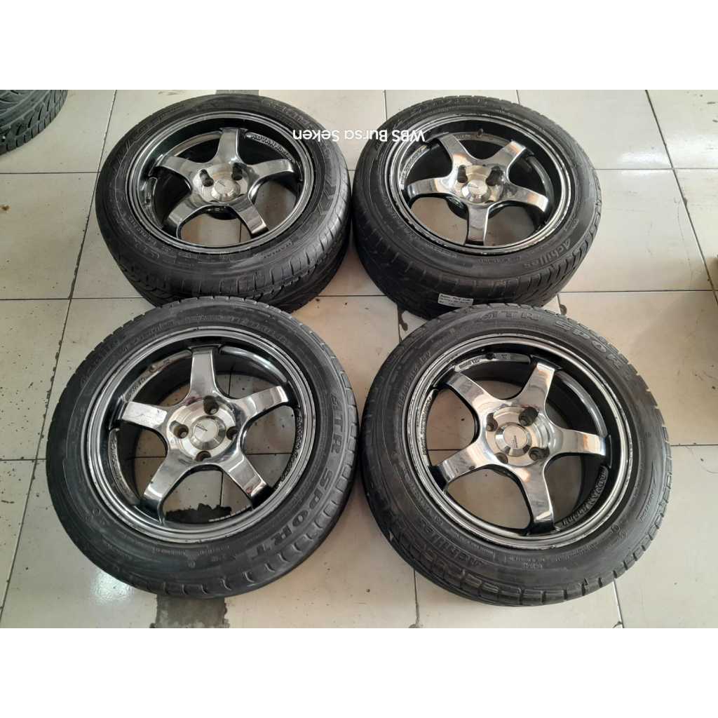 Jual Velg Bekas ADVAN R15X7 Baut 4 pcd 4X100 ET35 + BAN 195 55 R15 ...