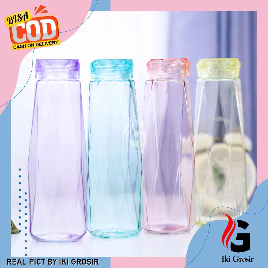 Jual Botol Minum Kaca Kristal Diamond Grosir Tumbler Tanpa Box Glass ...