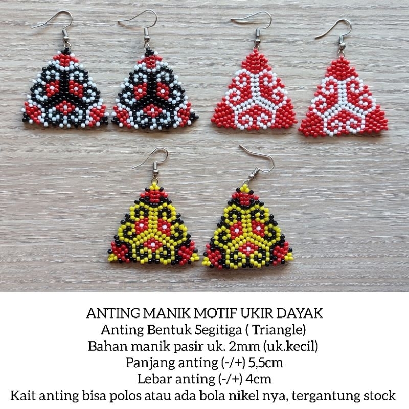 Jual anting manik dayak / anting dayak / anting khas dayak / aksesoris ...
