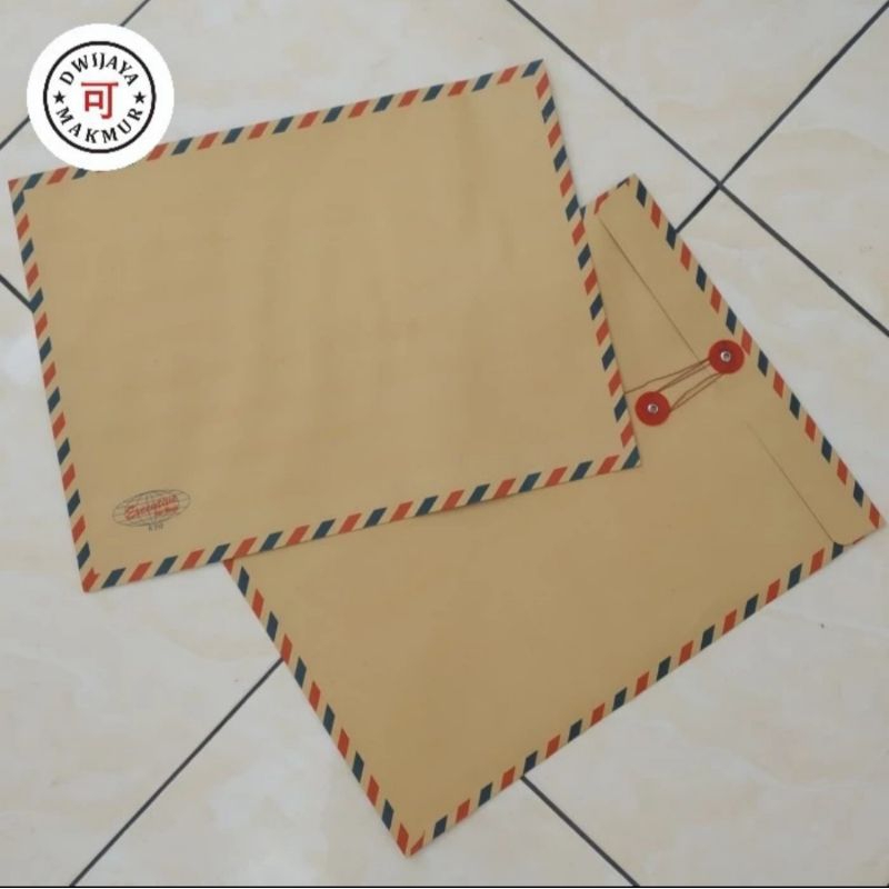 Jual Amplop Coklat Tali 312 Executive Airmail (10 lembar) ukuran Map ...