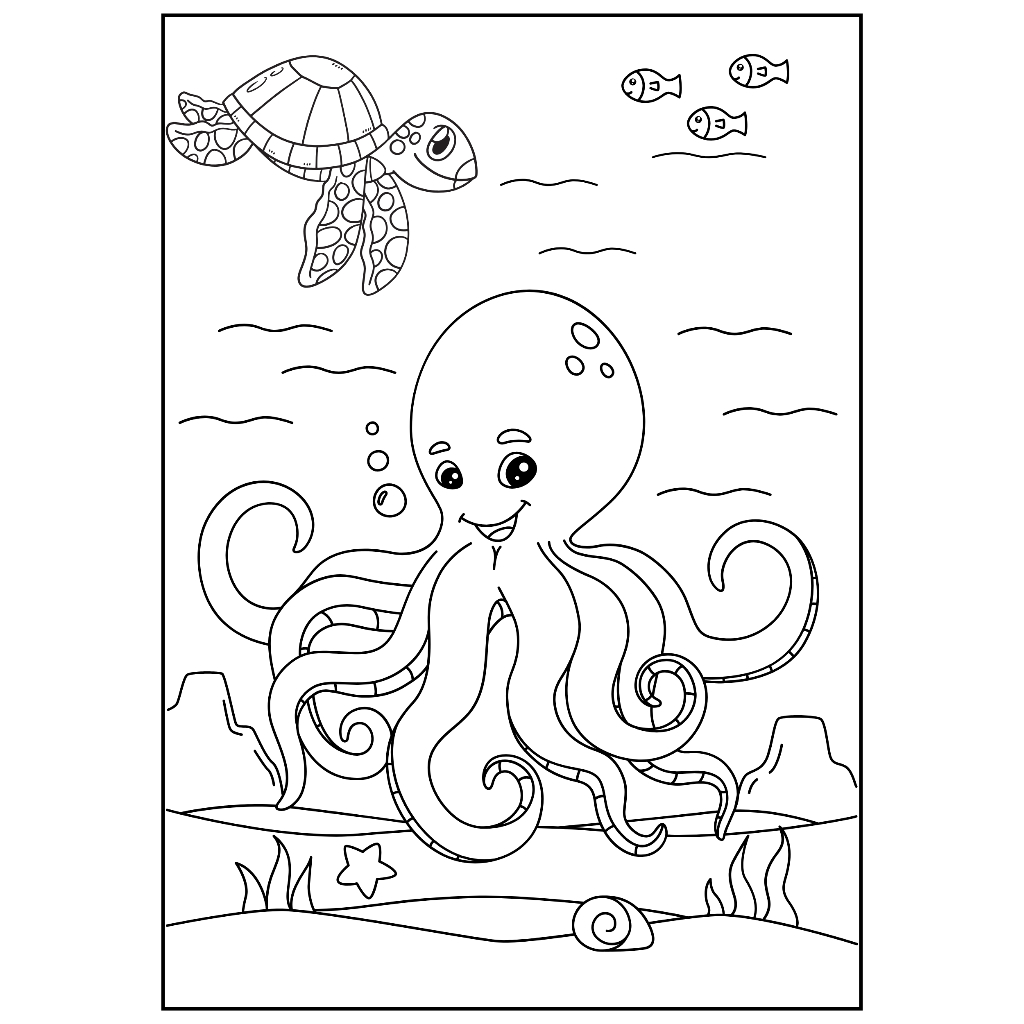 Jual LEMBAR SKETSA MEWARNAI TEMA IKAN HEWAN LAUT / MAINAN EDUKASI ...