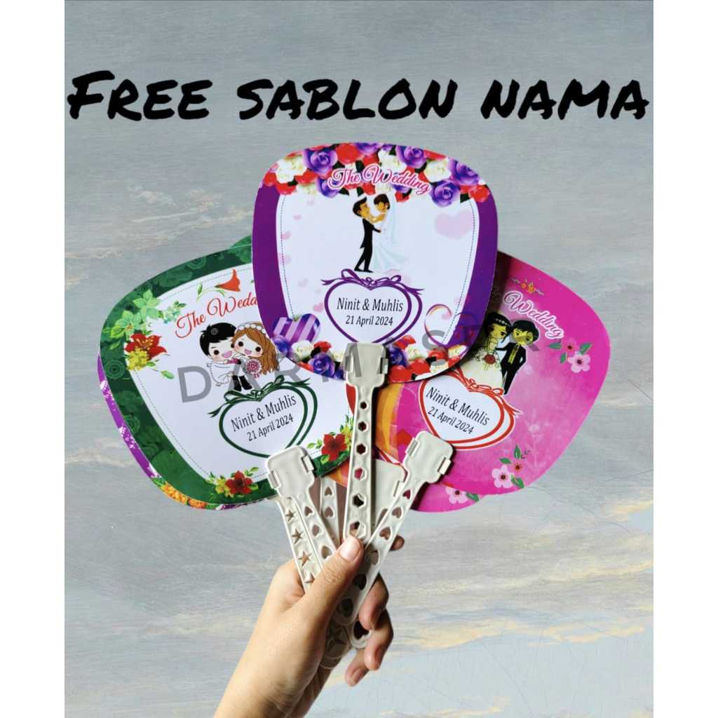 Jual Souvenir Kipas Wedding Sablon Nama Pengantin Sovenir Pernikahan ...