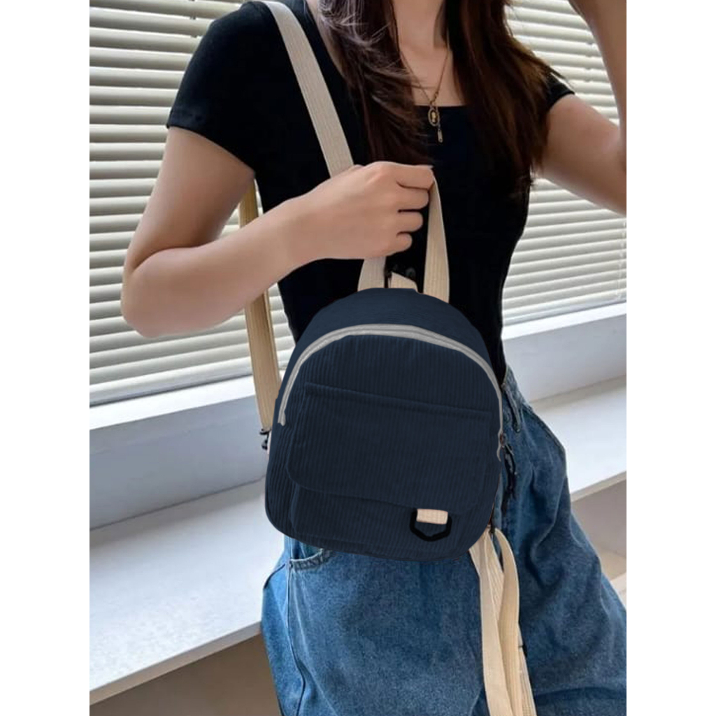 Jual Backpack Mini Corduroy Tas Ransel Kekinian Lucu Kecil Bag Vintage ...