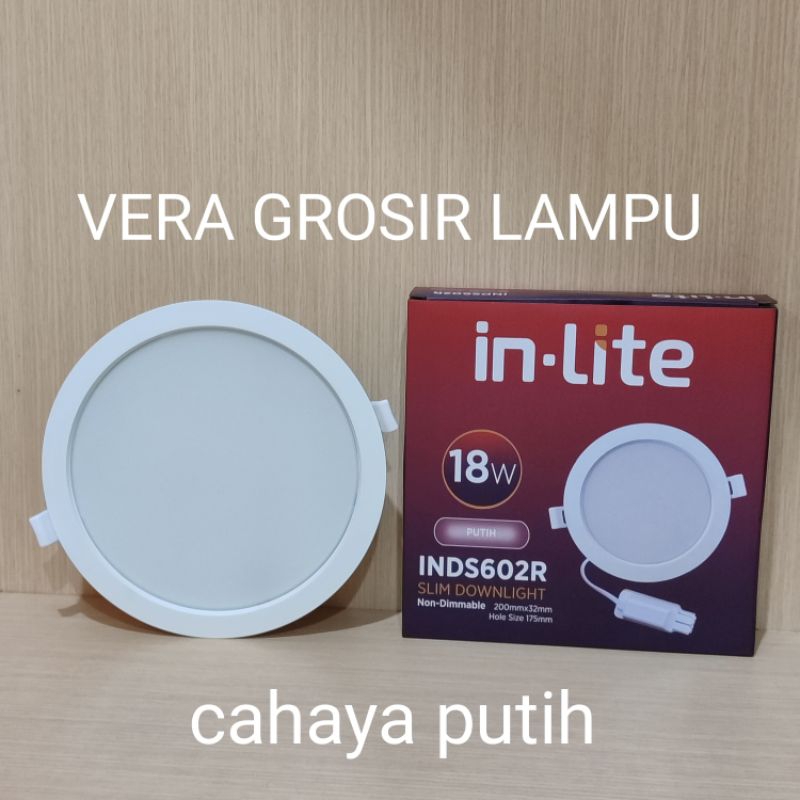 Jual Lampu Downlight Led Inlite INDS602R 18W 7 inchi Bulat Inbow putih ...