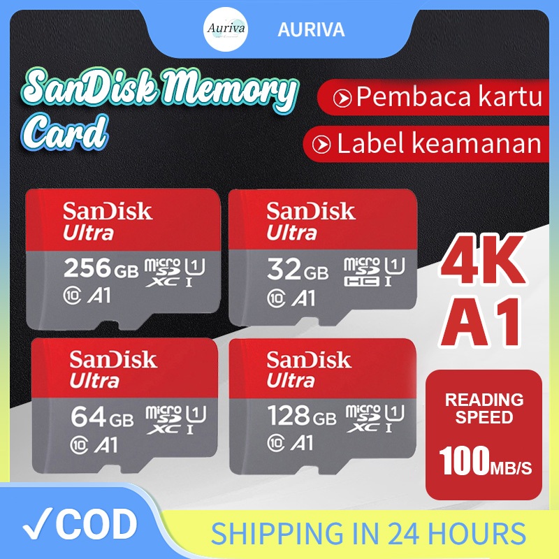 Jual AURIVA READY STOCK SanDisk Memory Card Original 32/64/128/256GB SD ...