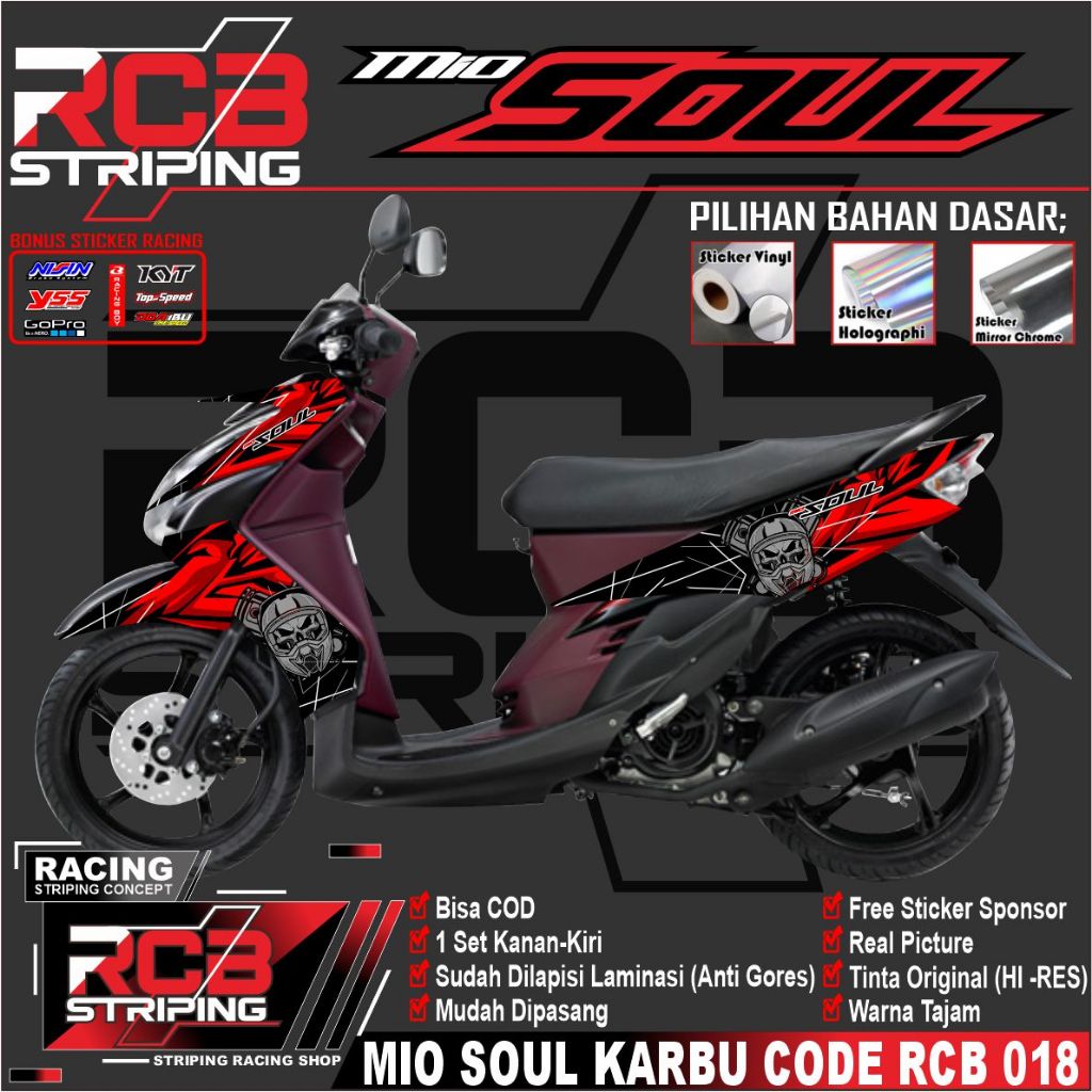 Jual STRIPPING SIMPEL MIO SOUL KARBU STRIPING MIO SOUL KARBU MIO SOUL ...