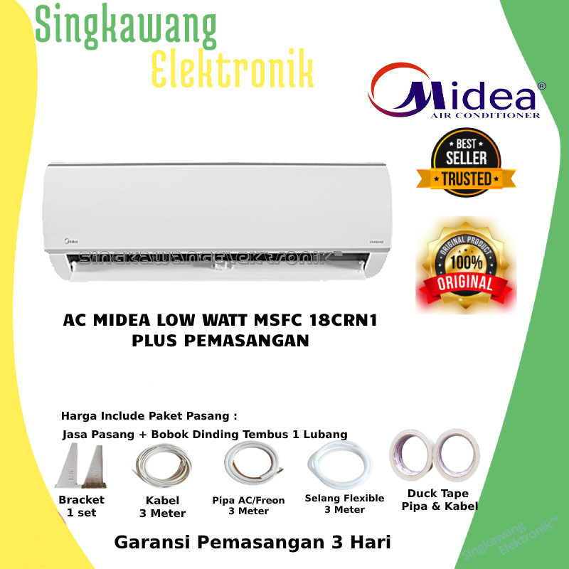Jual AC MIDEA LOW WATT MSFC 18CRN1 2PK PLUS PEMASANGAN | Shopee Indonesia