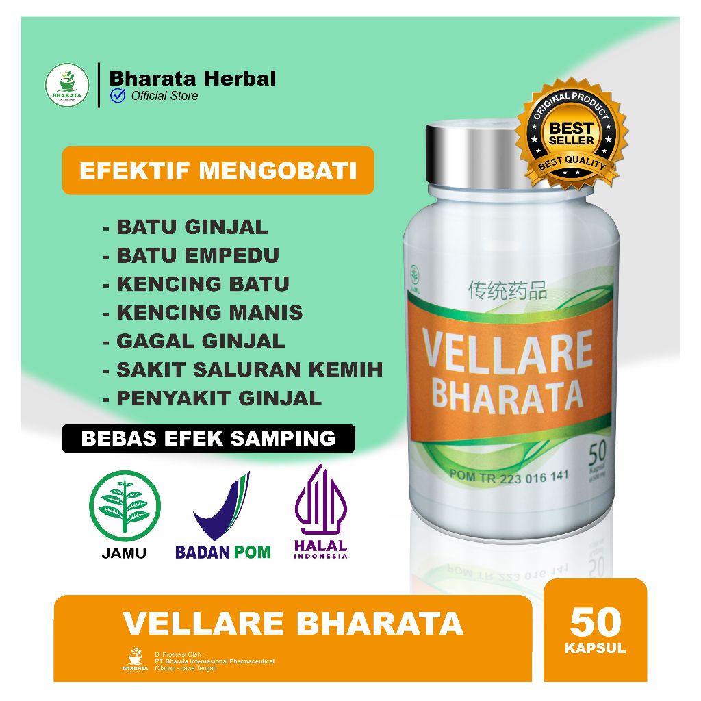 Jual VELLARE BHARATA Obat Herbal Kencing Batu - Batu Ginjal - Batu Empedu 100% Bergaransi ...