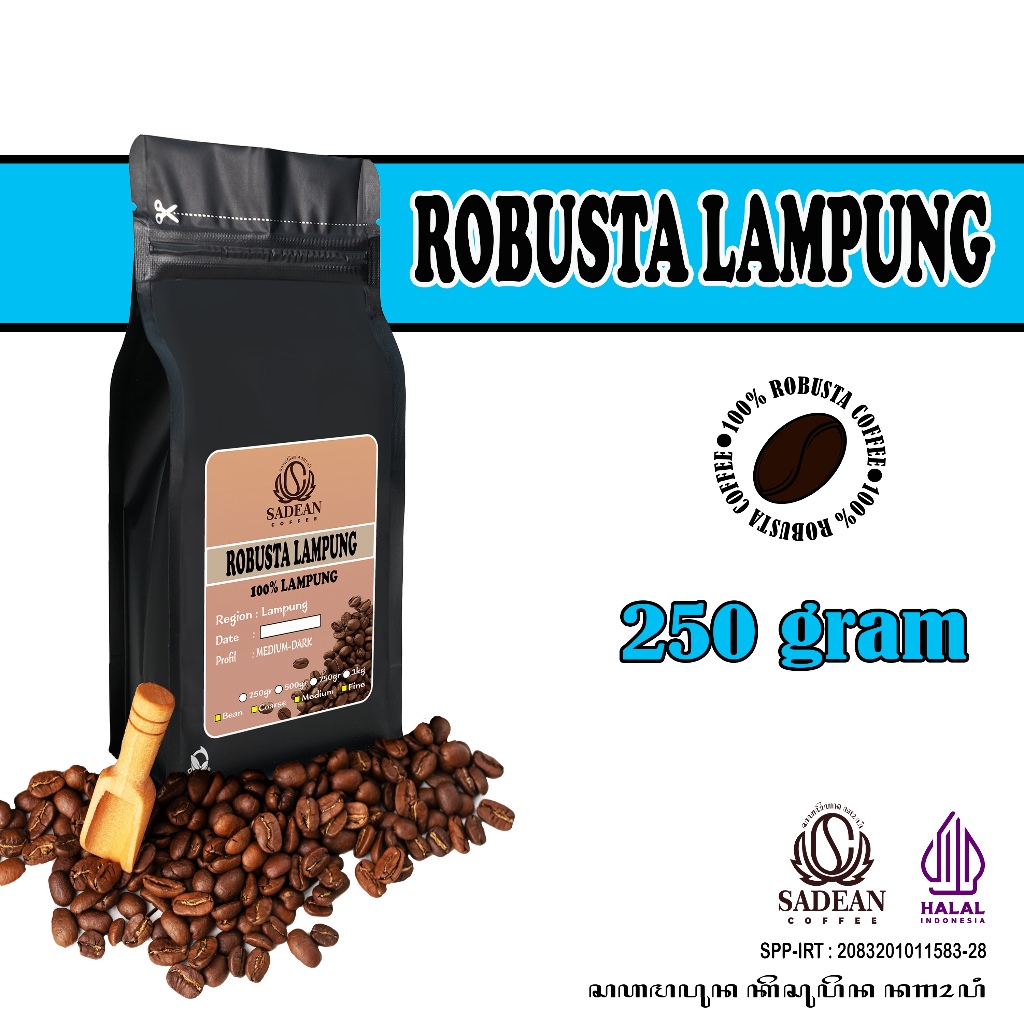 Jual Kopi Robusta Lampung 100% Robusta Lampung Natural Process 250g ...