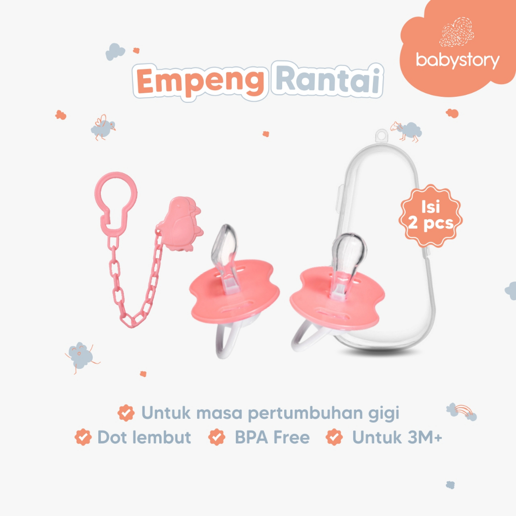 Jual Empeng Dot Bayi Dengan Tutup dan Klip Rantai Penjepit Baby ...