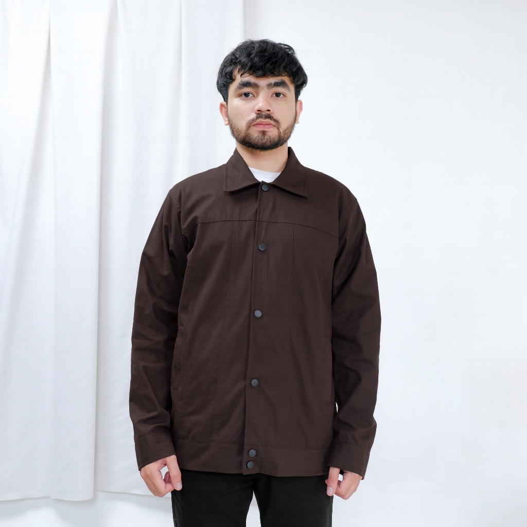 Jual Libra Jaket Trucker Semi Parka Brown Pria Canvas Katun Pakai ...