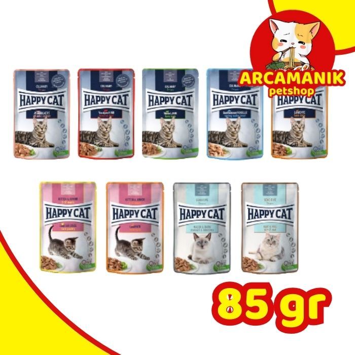 Jual Happy Cat Pouch Sensitive Stomach Intestines 85gr | Shopee Indonesia