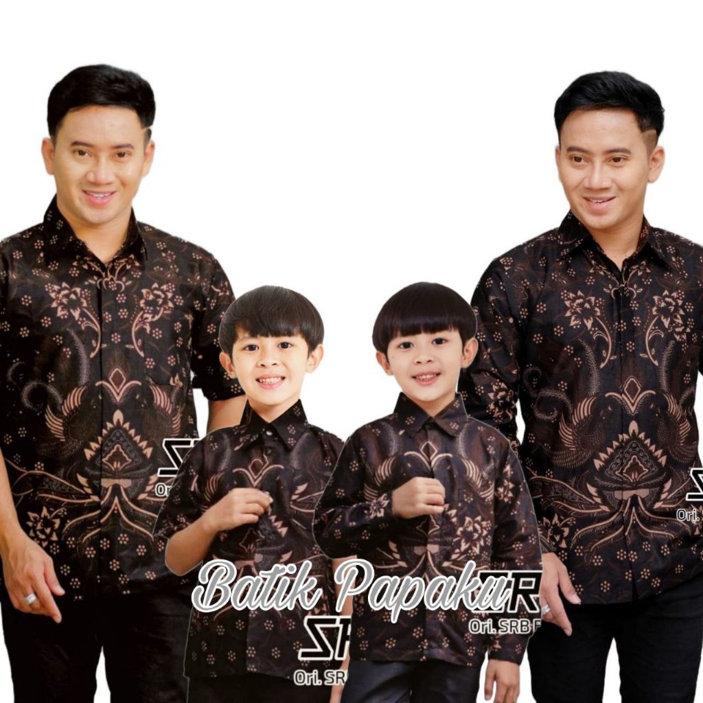 Jual Batik Hitam Kombi Coklat Mahogani Mahoni Kemeja Batik Anak Laki ...