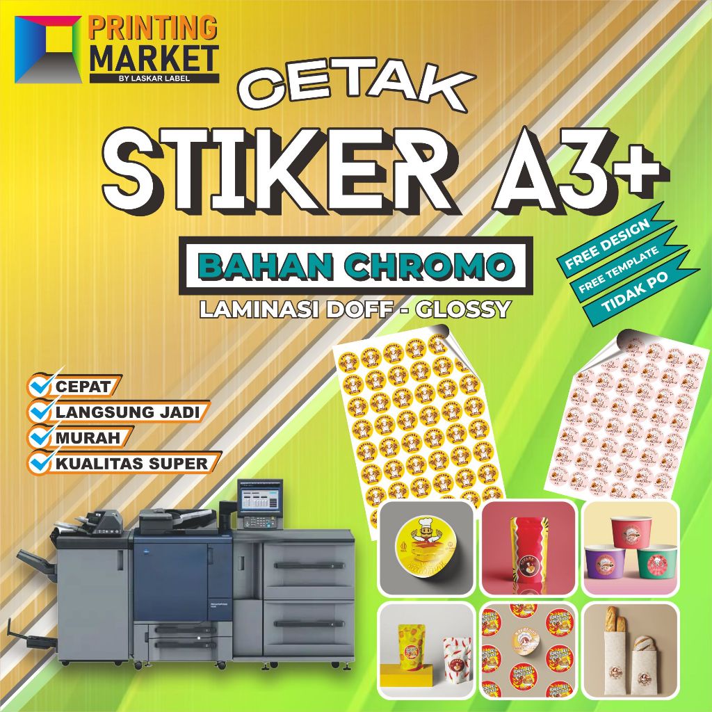 Jual cetak sticker custom kemasan nama makanan stiker logo custome ...
