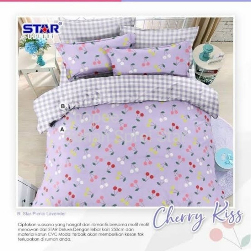 Jual Bahan Kain Sprei Star - Cherry Kiss | Shopee Indonesia