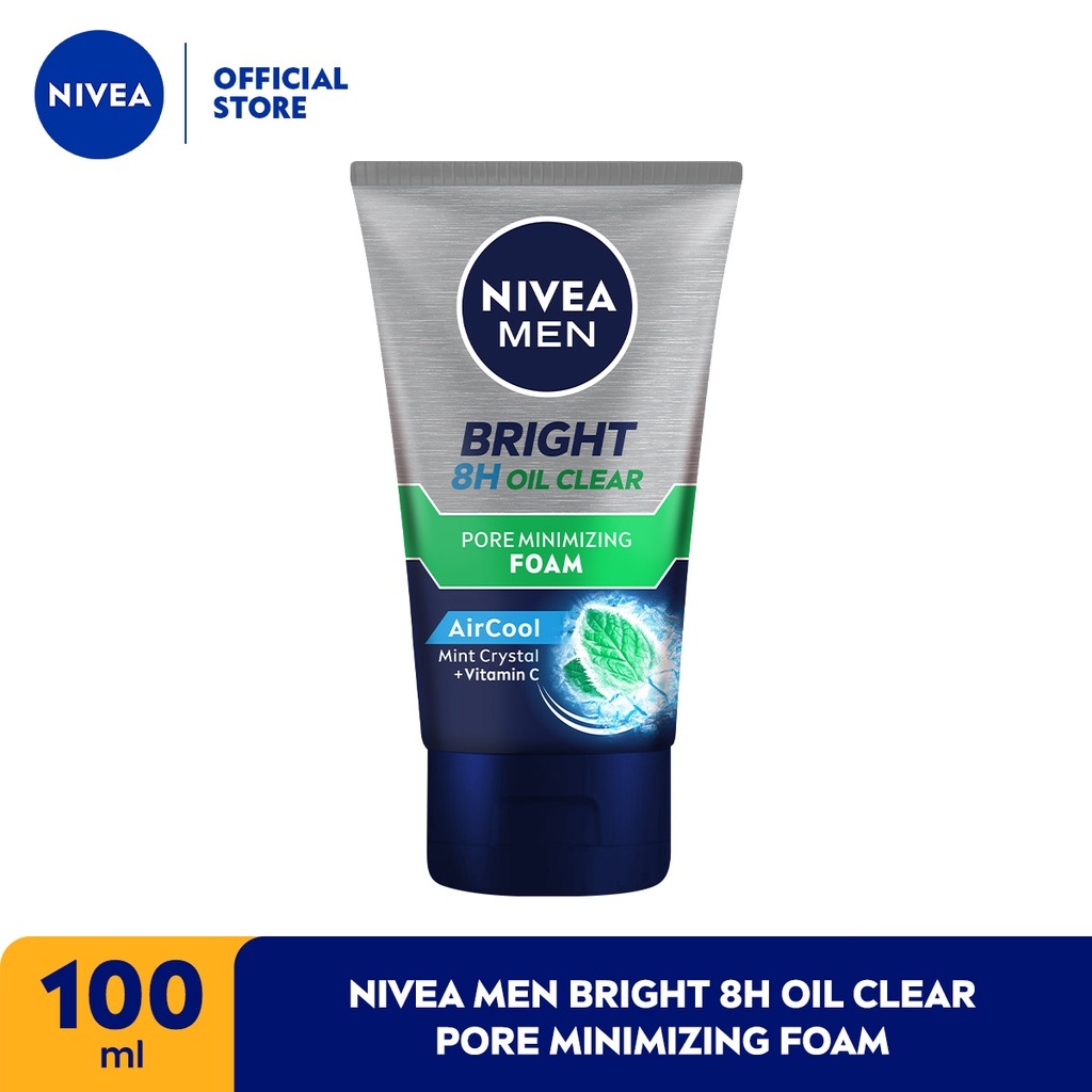 Jual NIVEA MEN Facial Foam Bright Oil Clear Pore Minimizing Foam 100ml ...