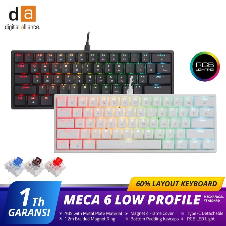 Jual Digital Alliance Meca 6 RGB Low Profile 60% Mechanical Gaming ...