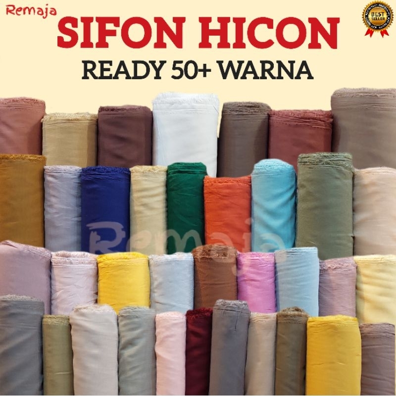 Jual bahan multi kain double sifon hycon hicon hycone polycotton poton ...