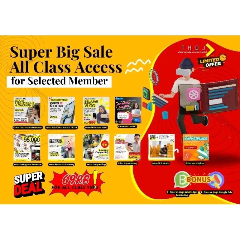 Jual PAKET KOMPLIT AKSES MATERI 12 KELAS ONLINE THDJ | Shopee Indonesia