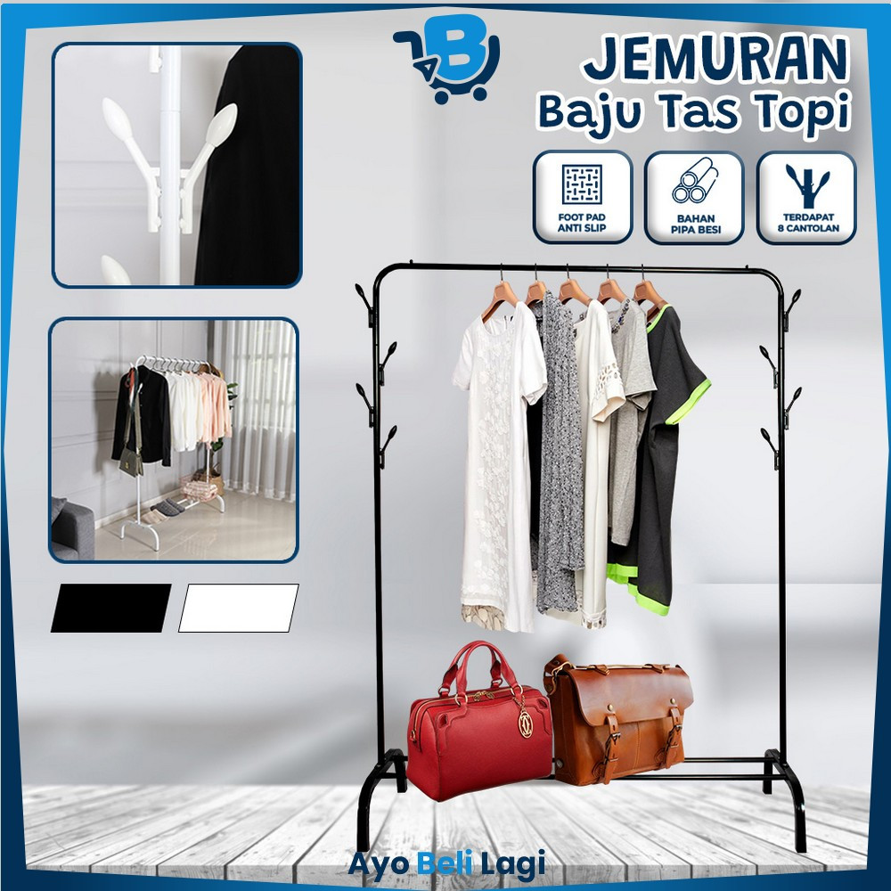 Jual Stand Hanger Single Gantungan Baju Tempat Pakaian Serbaguna ...