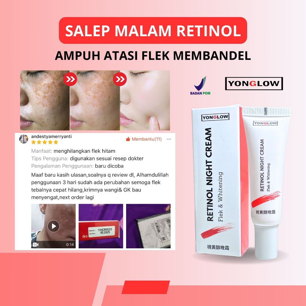 Jual Salep Cina BPOM Yonglow Skincare Salep Retinol Flek Hitam Melasma Bintik Hitam Bekas ...