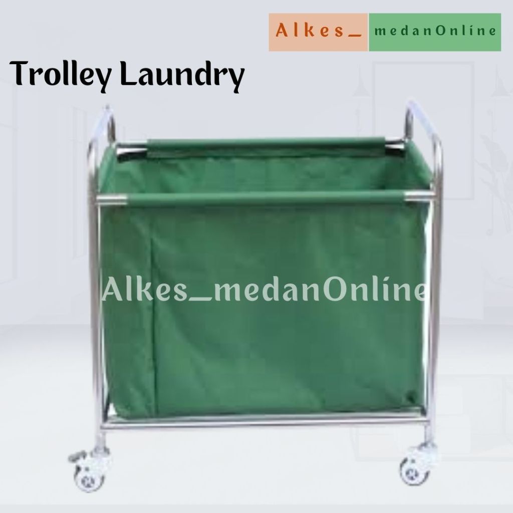 Jual LAUNDRY TROLLEY STAINLESS DOUBLE || Troli Linen Kotor | Shopee ...