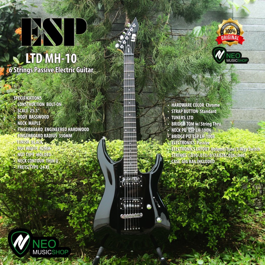 Jual ESP LTD MH10 6 Strings Passive Electric Guitar | Shopee Indonesia