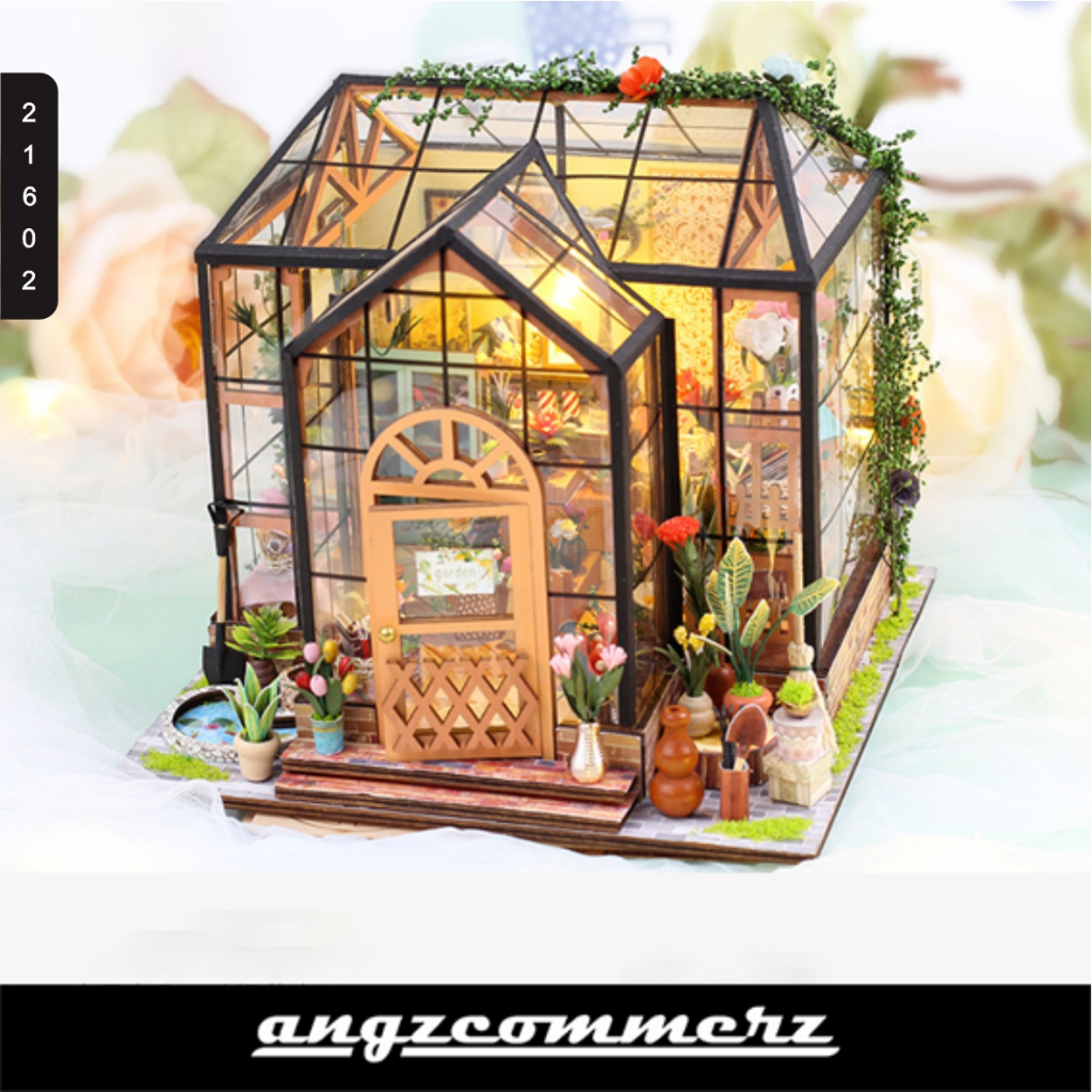 Jual Mainan DIY Kit Jenny Flower Green House Miniature Model Set SMG ...
