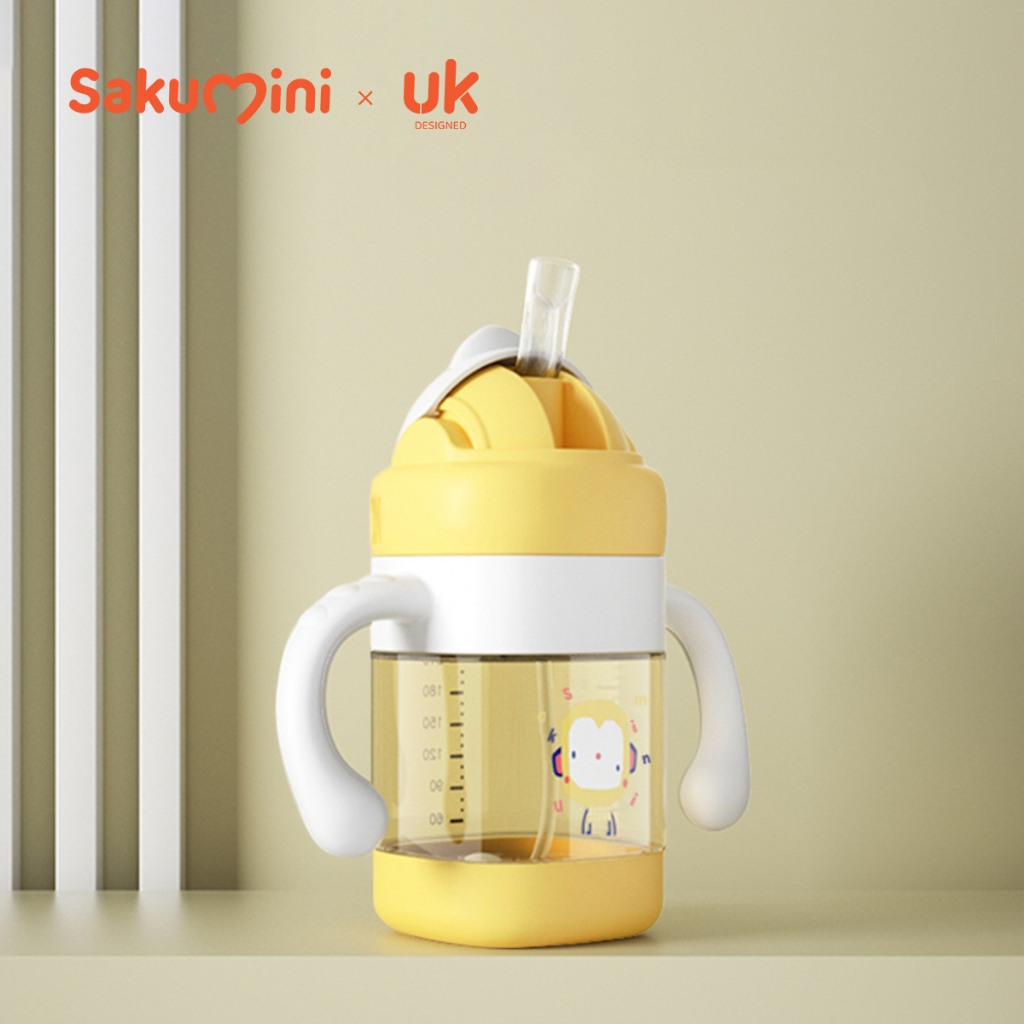 Jual Sakumini Baby Botol Minum Sedotan Training PPSU 240ml Straw Cup | Shopee Indonesia