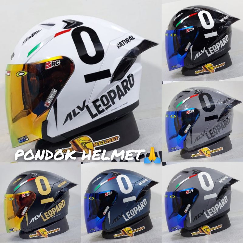 Jual Helm ALV ULTRON WHITE terbaru stiker leopard original helm paket ...