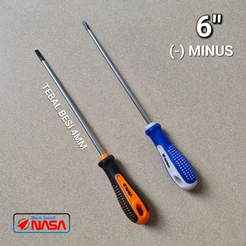 Jual Obeng NASA 6 INC (-) MINUS Batang Besi 4 MM 7601(-) | Shopee Indonesia