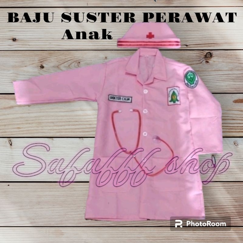 Jual Baju Kostum Profesi Suster/Perawat Pink lengan panjang TERBARU ...