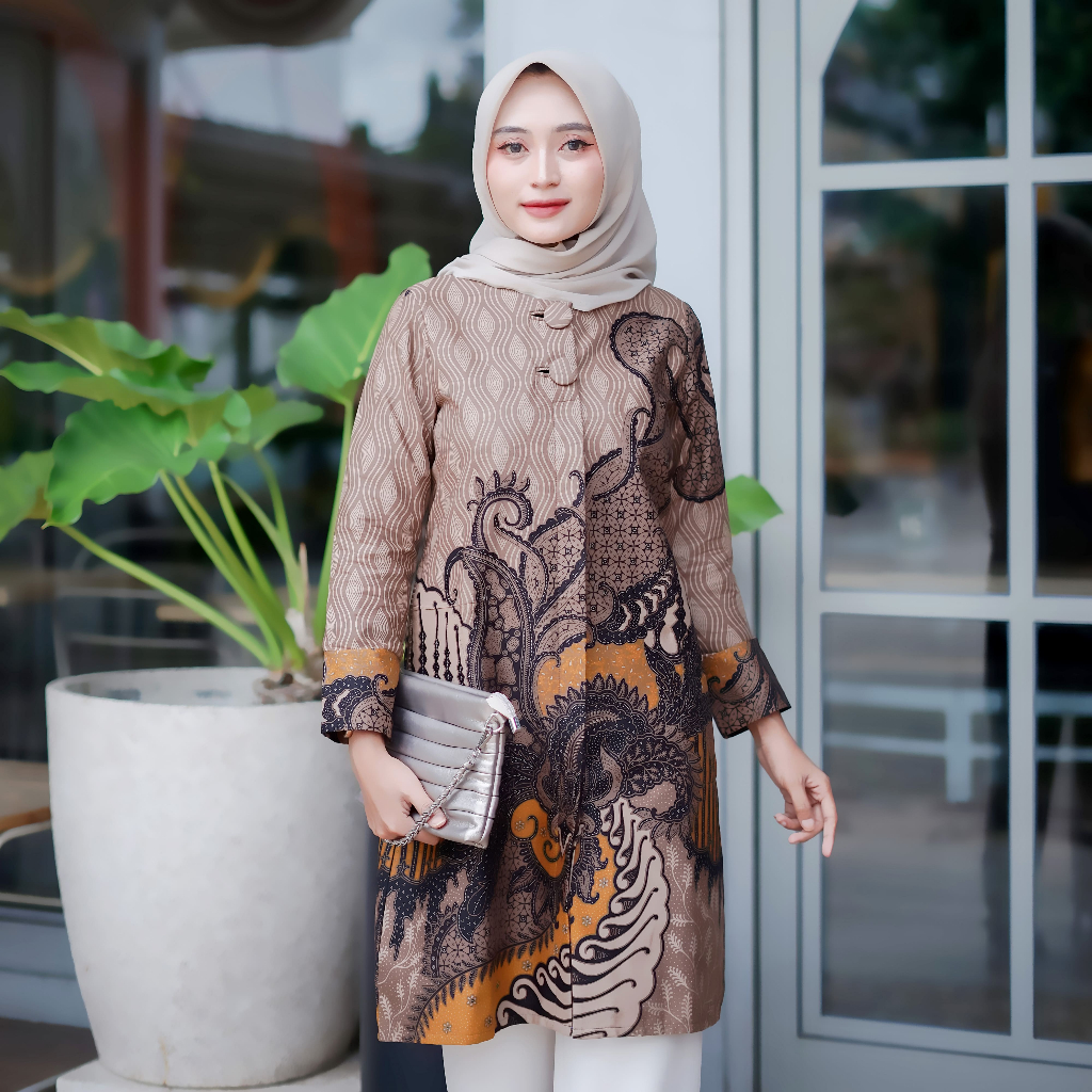 Jual tunik batik Trikot wanita modern terbaru tunik batik premium tunik batik jumbo tunik batik ...