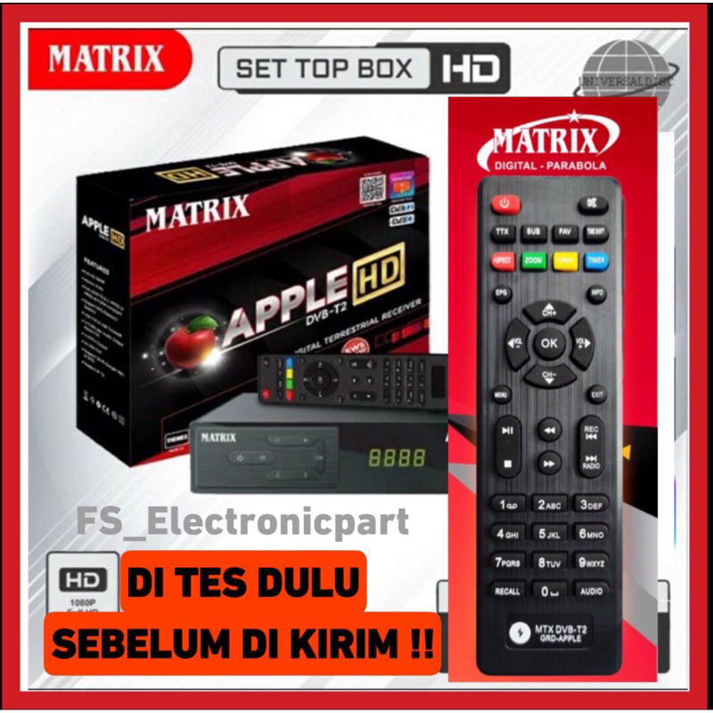 Jual Remot Set top box Matrix apple HD /apple merah ,konek langsung ...