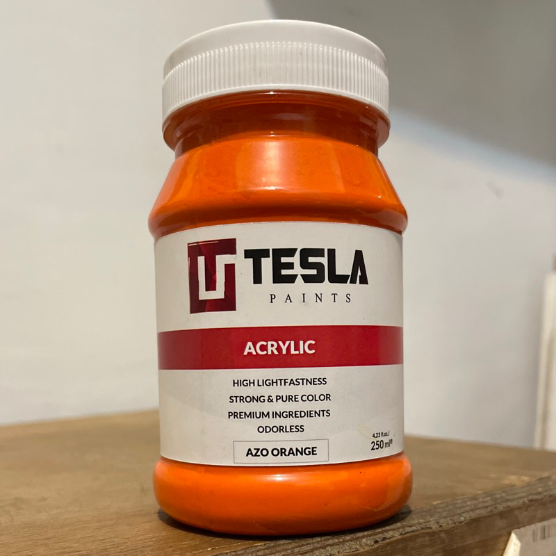 Jual TESLA PAINTS - ACRYLIC - AZO ORANGE 250ML | Shopee Indonesia