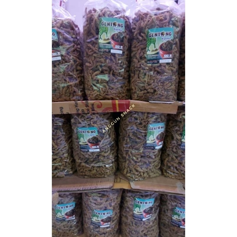 Jual kripik usus 1kg edisi lebaran/ usus krispy/usus gentong | Shopee ...