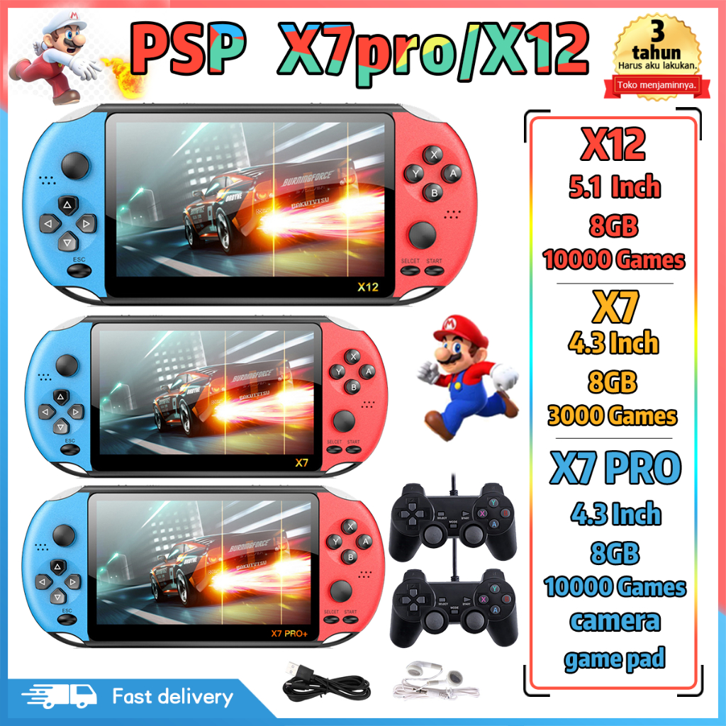 Jual PSP X7 PRO/X12 Gameboy Handheld Game Console Player 7.0 Inch 32G ...