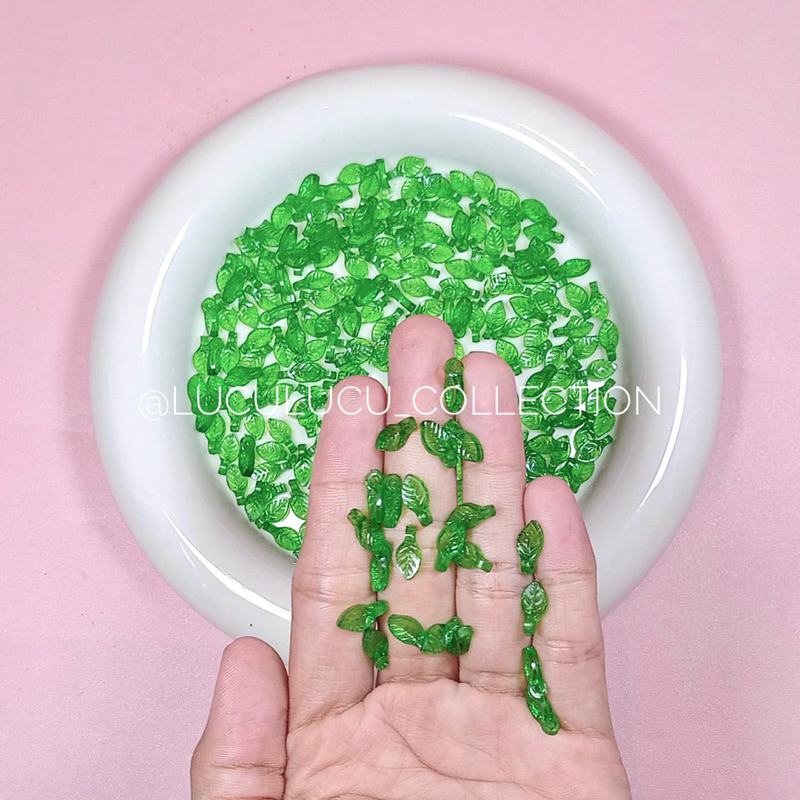 Jual Manik Daun (10 gram) / Manik Monte Mote Akrilik Daun Mini | Shopee ...