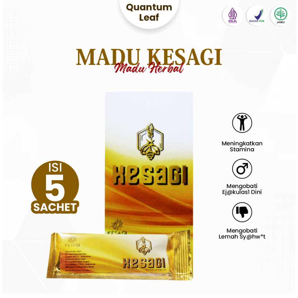 Jual Kesagi Original Asli 5 Sachet Madu Herbal Obat Kuat Minuman Serbuk ...