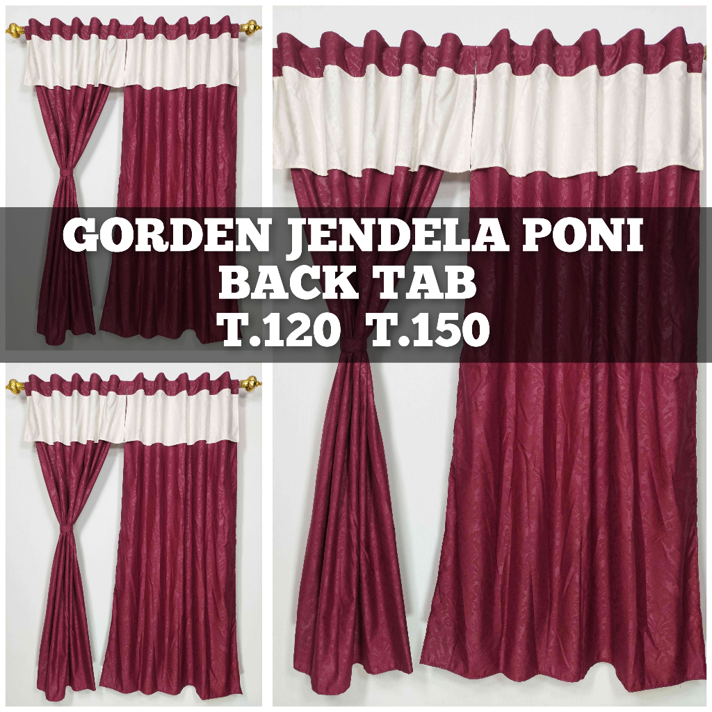 Jual Gorden Jendela Poni Ukuran Lebar 80 cm Panjang 120 cm dan 150 cm ...
