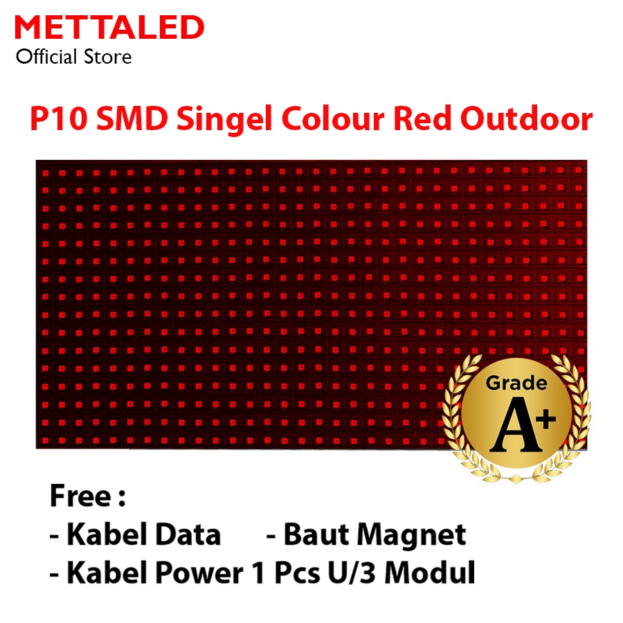 Jual PANEL LED MODULE MODUL P10 RUNNING TEXT SMD RED MERAH OUTDOOR ...