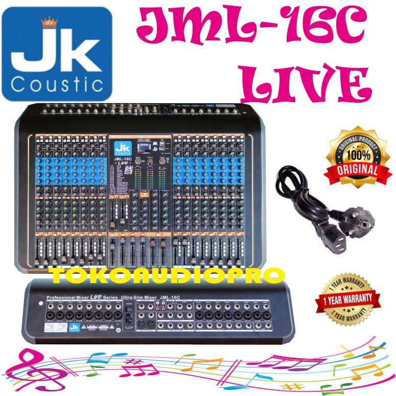 Jual Mixer JK Coustic JML16C Live 16-Channel Mixer Jk Coustic JML-16c ...