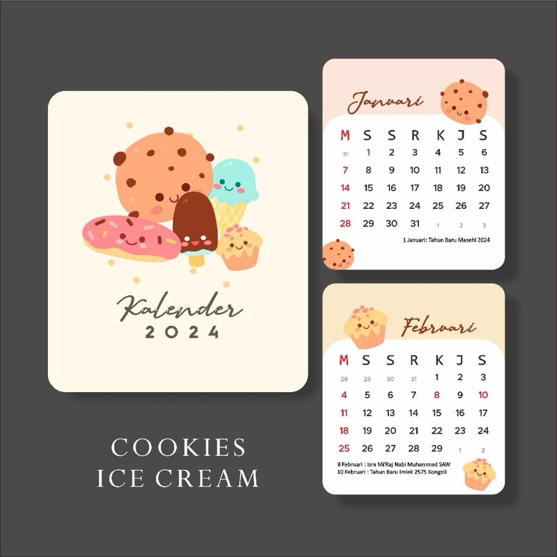 Jual Kalender Mini 2024 / Kalender Meja 2024 / Kalender Duduk ...