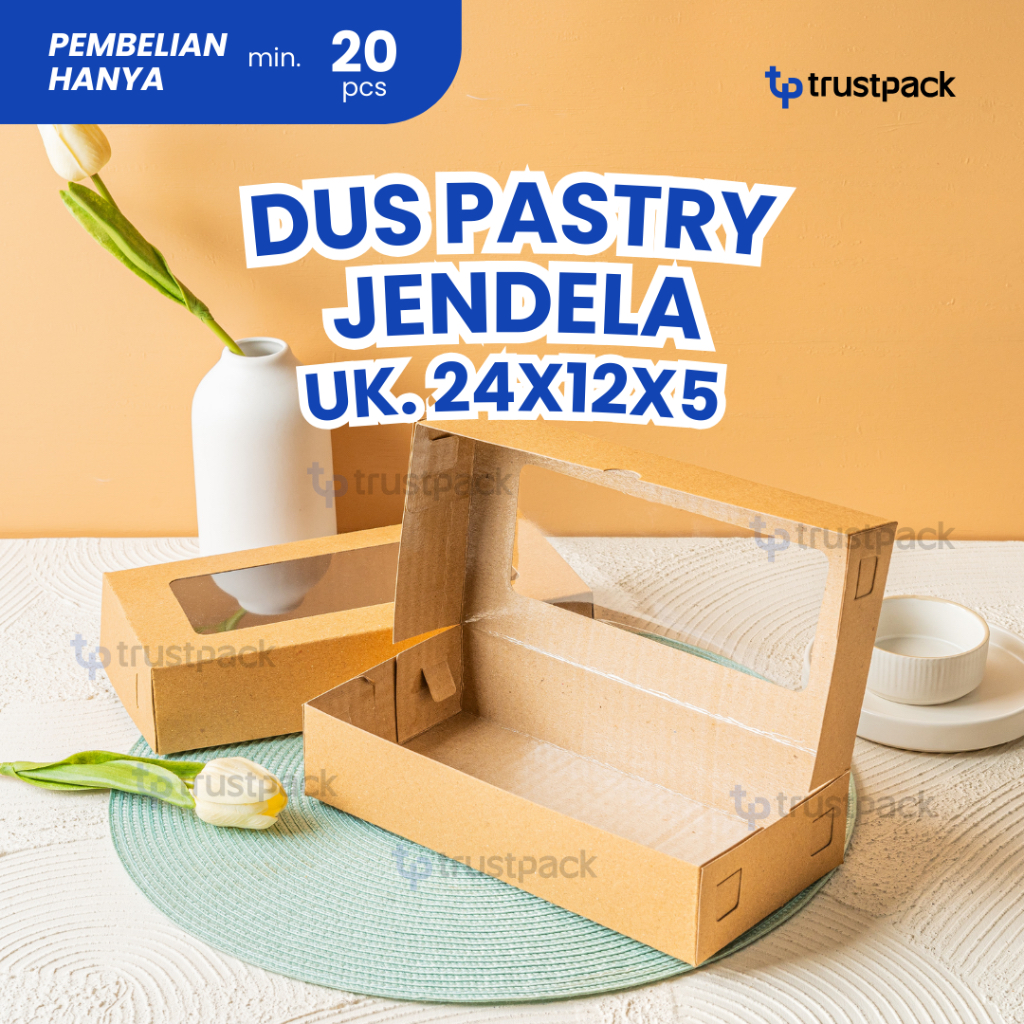 Jual Dus Kraft 24x12x5 Laminasi/ box pastry/ picnic roll/ sate/ kotak ...