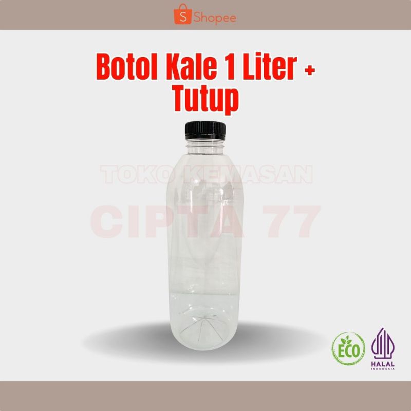 Jual Botol Kale Bulat 1 Liter / 1000ml + Tutup Food Grade Isi 5 pcs ...