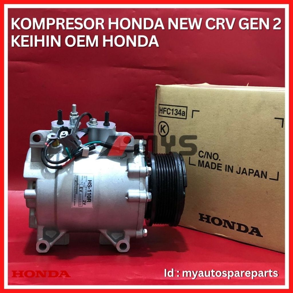 Jual COMPRESSOR AC Mobil HONDA New CRV Gen 2 Keihin KOMPRESOR OEM HONDA ...