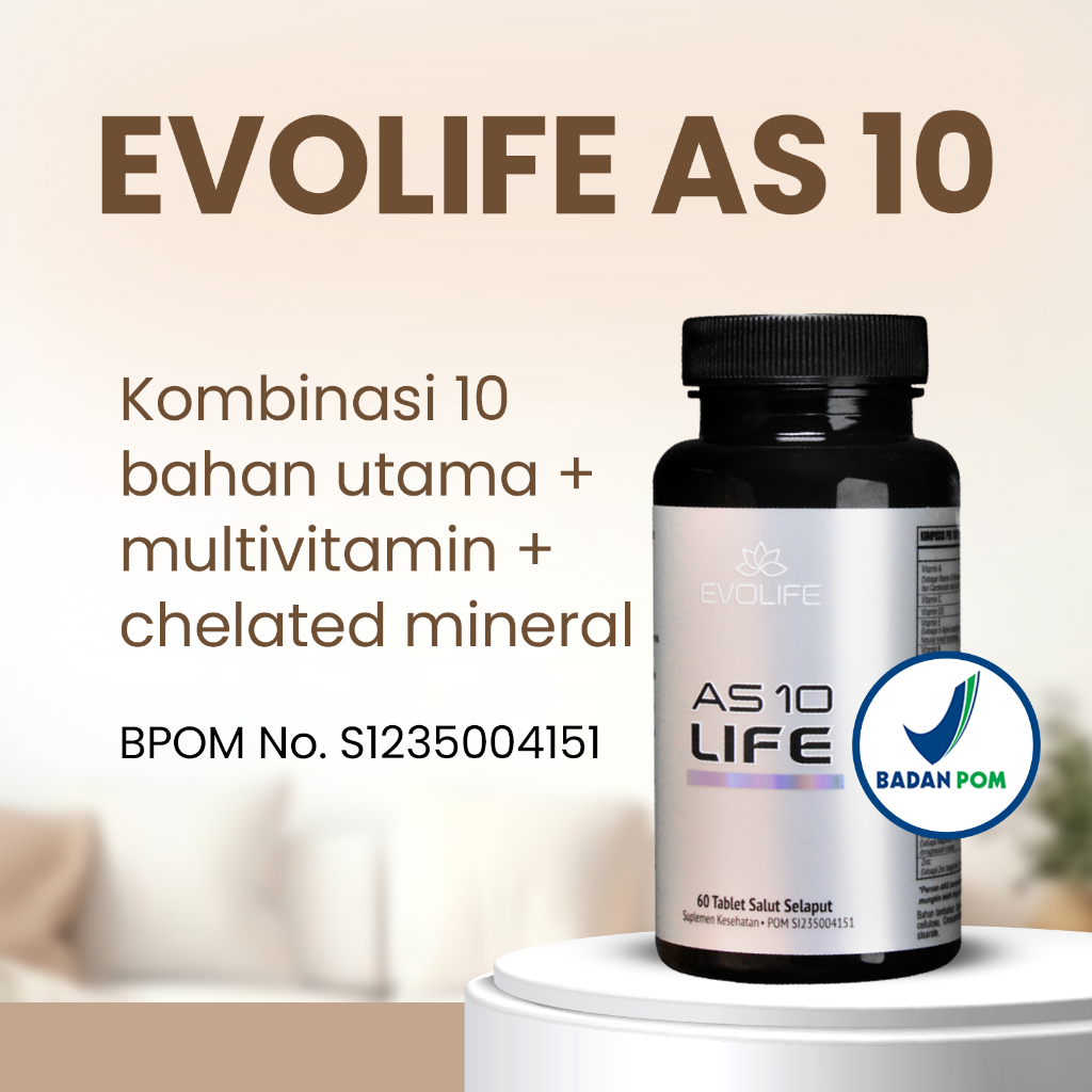 Jual Evolife AS10 Suplemen Antioksidan Multivitamin Plus Chelated Mineral BPOM FDA Astaxanthin ...