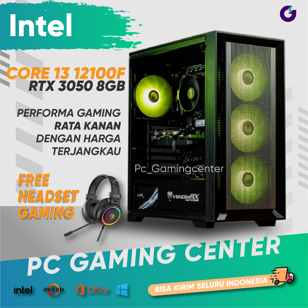 Jual PC RAKITAN GAMING RTX 3050 INTEL CORE I3 GEN 12 RAM 16GB DDR5 SSD 256GB KOMPUTER GAMING ...