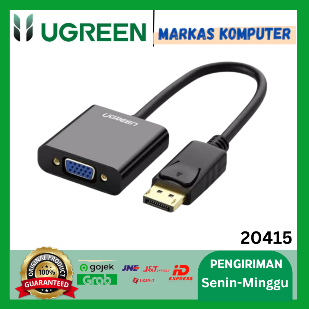 Jual Ugreen DP Display Port to VGA female converter Black-20415 ...