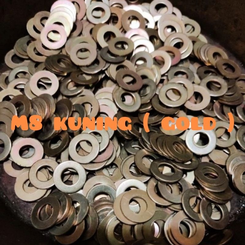 Jual RING PLATE M8 KILOAN RING PLATE M8 KUNING ( BAUT kunci 12 ) isi ...